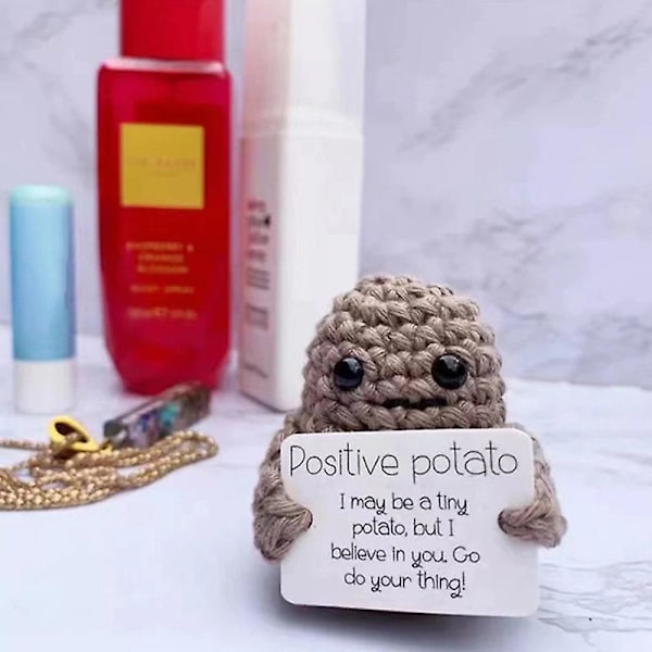Rolig Positiv Potatis Söt Ullstickningsdocka med Positiva Kort ...