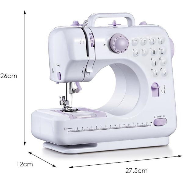 Symaskiner, Elektrisk symaskin med 12 sting, hjemme- og reisesymaskin ...