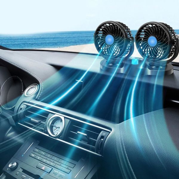 Electric Car Cooling Fan With 360 Degree Rotatable 2 Speed Dual Head C ...