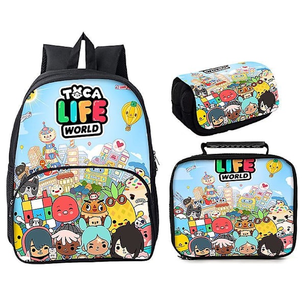 Toca Life World Toca Life World 3-piece Round Pocket School Bag Lunch ...