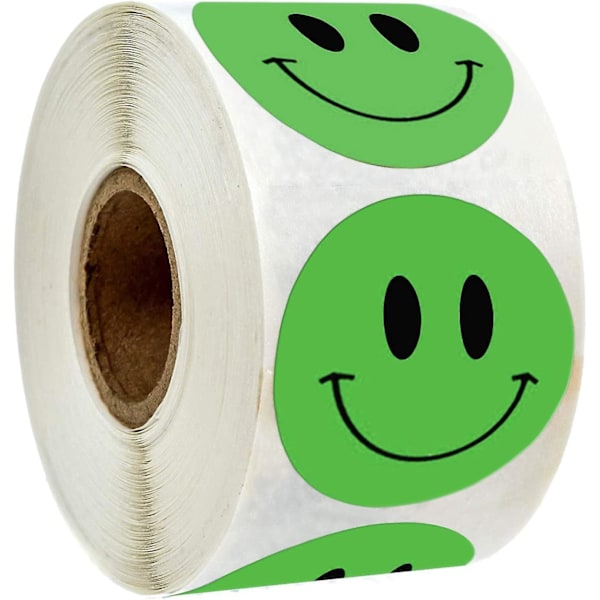Green Smiley Stickers Circular Smile Stickers Teachers And Children ...