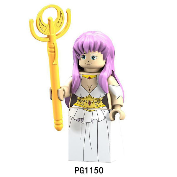 6pcs Saint Seiya Doll Athena Glacier Purple Dragon Seiya Ikki Assembled Building Block ...