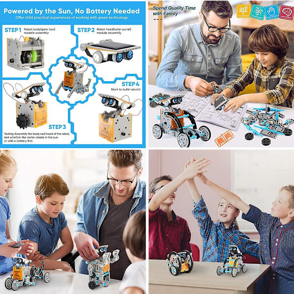 Solar Power Robots Creation Toy 12-in-1 Stem Educational Experiment Diy ...