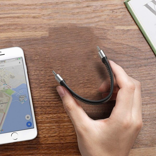 INF Lyhyt USB-C - USB-C-kaapeli 100 W 10 Gbps (13,4 cm) | Fyndiq