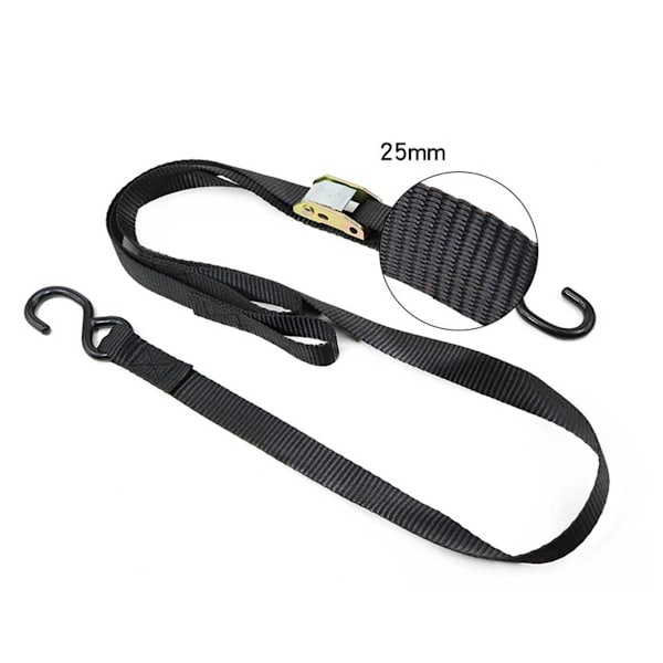 Svart Spännband 2-Pack - 1.8m Motorcykel Spännband med S-Krokar för ...