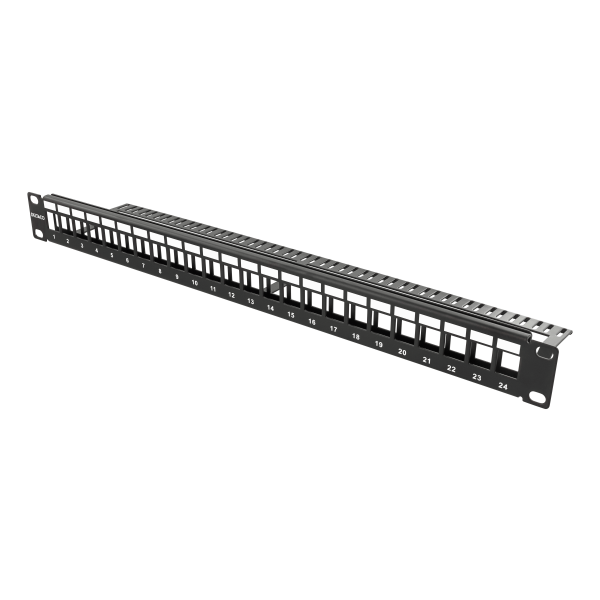 Patch panel 24 ports w/out connectors cable support 1U 19" | Fyndiq