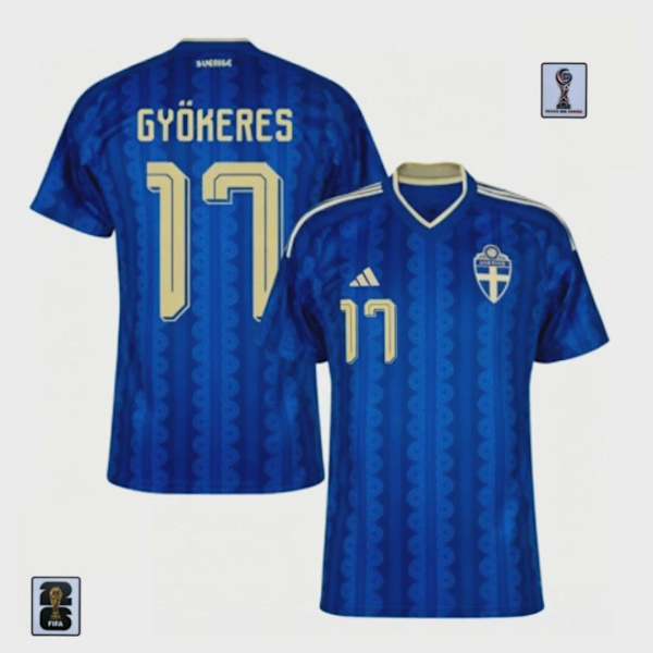 2026 VM Sverige Bortaställ Barn Vuxen Fotbollströja med Strumpor No.9 ...