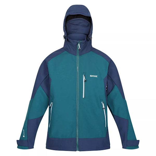 Regatta Mens Hewitts VII Soft Shell Jacka L Pacific Green/Admi Pacific ...