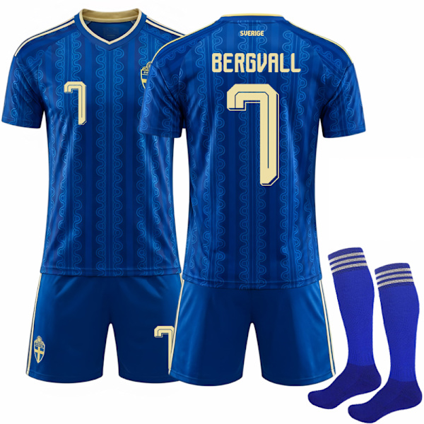 2026 Fotbolls-VM Sverige Bortatröja Barn Vuxen Nr.7 Bergvall .. 22 | Fyndiq