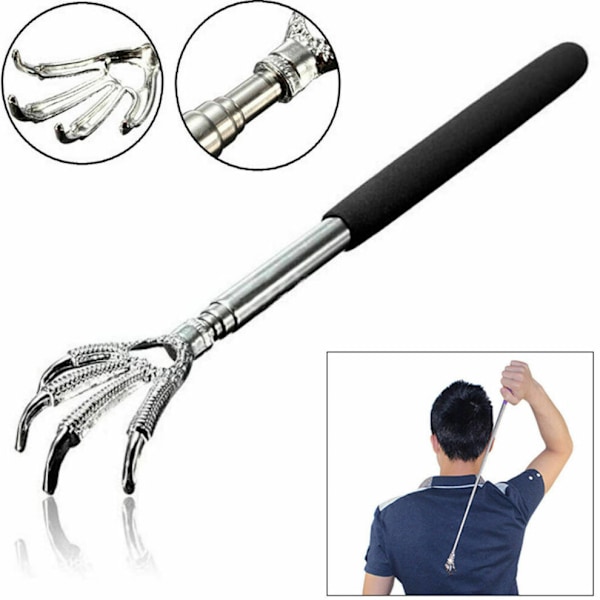 Eagle Claw Metal Back Scratcher Black Telescopic Extendable Mass | Fyndiq