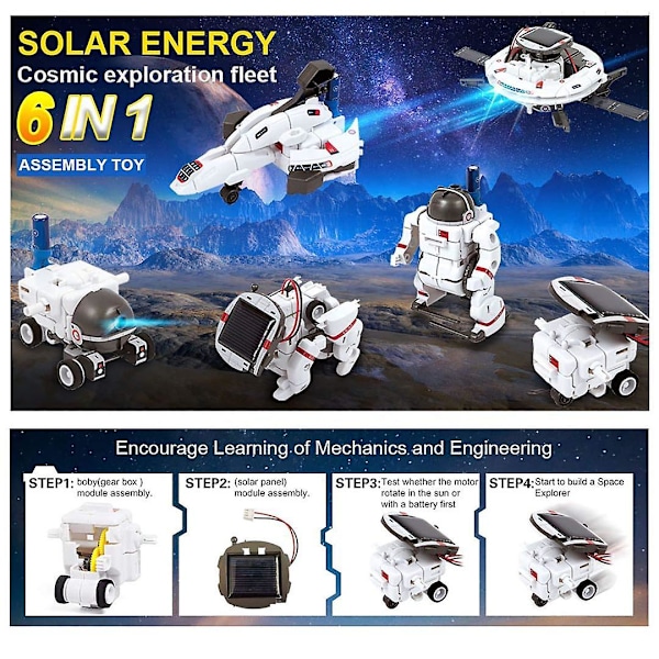 Solar Robot Science Kit Stamprojekt Lämplig för 8-12 år gammal gör det ...