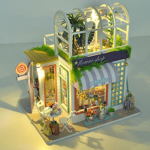 Lekstuga för barn, handgjord, monterad DIY-stuga Modell Cottage 3D ...