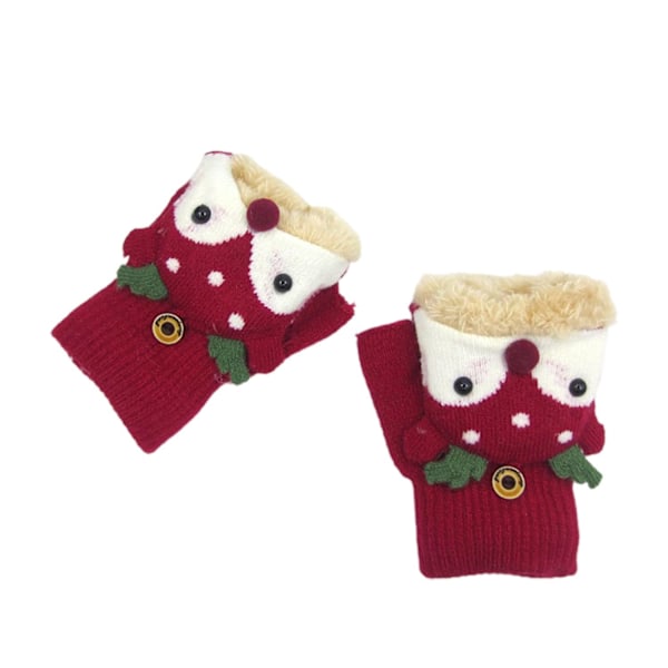 Tecknade Genomskinliga Barnvantar Halvfinger Vinter Konvertibla Flip ...