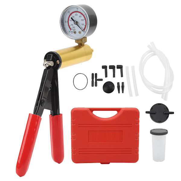 Handheld Vacuum Pump Test Kit with Vacuum Gauge Adapter Brake Bleeder ...