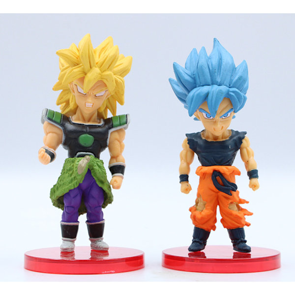 6 Dragon Ball Actionfigurer Sun Wukong Blått Hår Super Saiyan Broly
