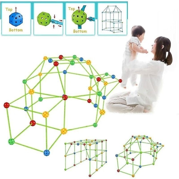 Barntält, DIY Fort Barnens Koja Byggsats, Slott Tunnel Tält Leksak ...