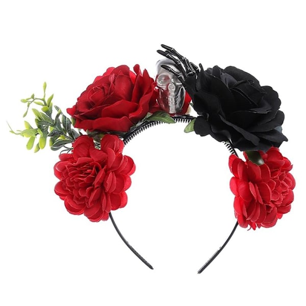 Halloween tygkonst Rose Flower Pannband Skalle Hårbåge Damer Party ...