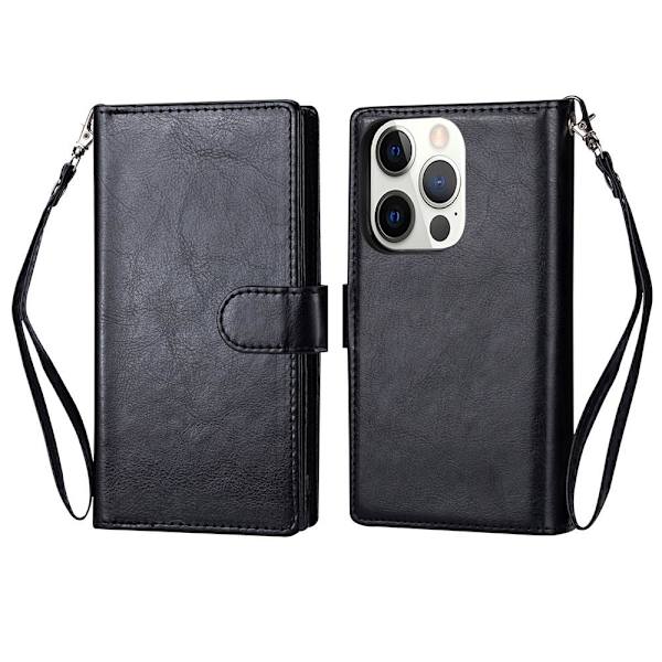 SKALO iPhone 13 Pro Max iso lompakkomagneetti Crazy Horse 9-paikkainen ...