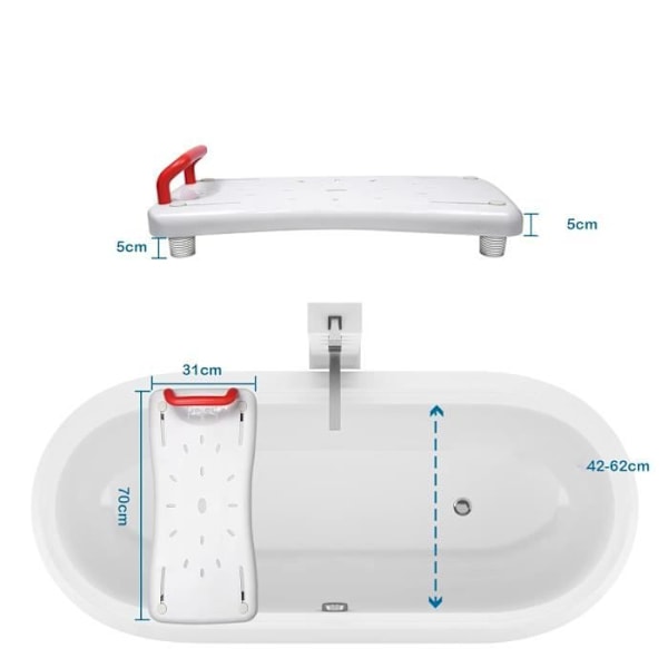 YUENFONG Badkarsbräda för seniorbadkarssits - Med handtag och tvålkopp ...