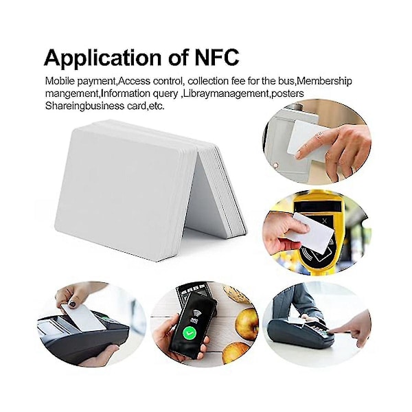 100 st Nfc-kort Tom 215 Nfc-kort 215 taggar Omskrivbara Nfc-kort 504 byte minne för alla Nfc En ...