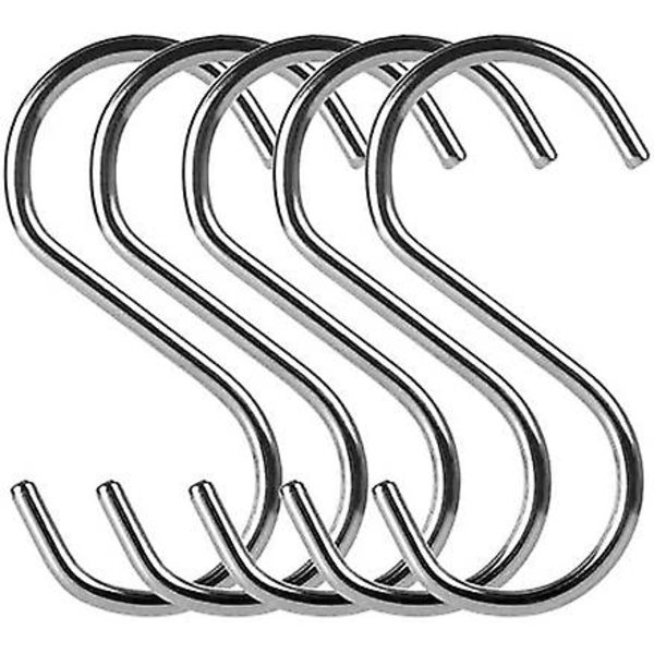 10-pack S-formade krokar i rostfritt stål 304, S-krokar för upphängning ...