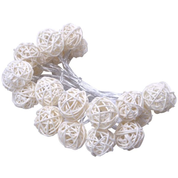 10 lampor, naturliga rottinglampor, batteridrivna för uteplats, bröllop ...