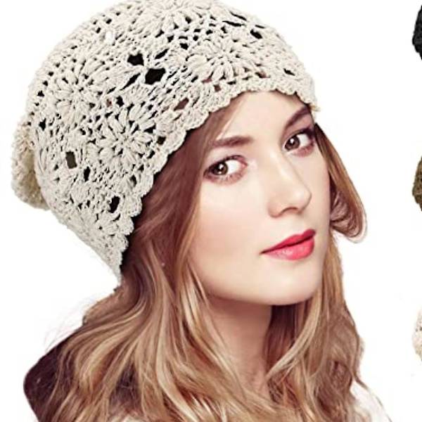 Hatt, Mors dag virkad casual mössa höst handgjord blommig dödskalle ...