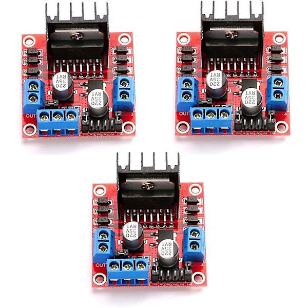 3-pak L298N Motor Driver Board Modul Dobbelt H-bro DC Motor Driver ...