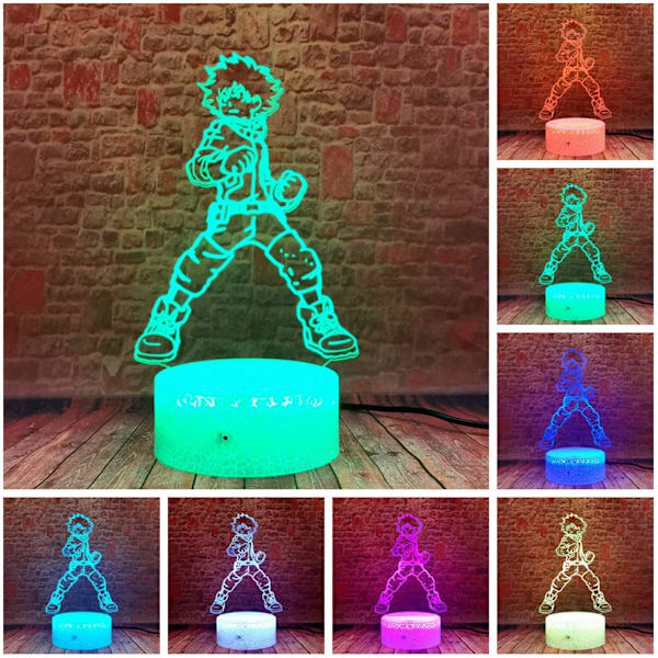 Midoriya Izuku 3D Illusion MHA Manga Deku LED Anime Lamp 16 | Fyndiq