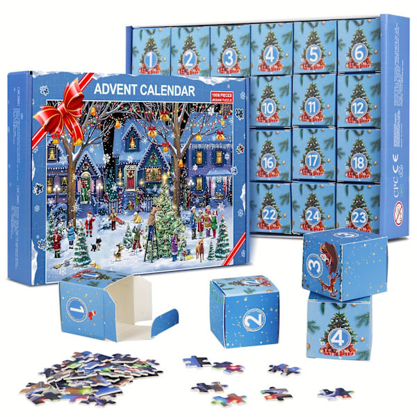 Joulukalenteri 2024 - Palapeli, 1008 Palan Päätelmäpeli 24 Päivän Joulunodotuksen Kalenteri ...