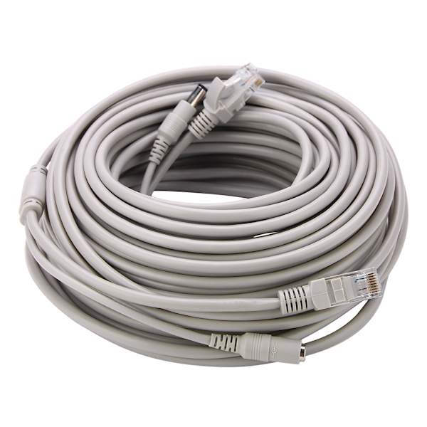 5M/10M/15M/20M RJ45+DC Ethernet CCTV -kaapeli IP-kameroille NVR-järjestelmä 10Mbps100Mbps (20M ...