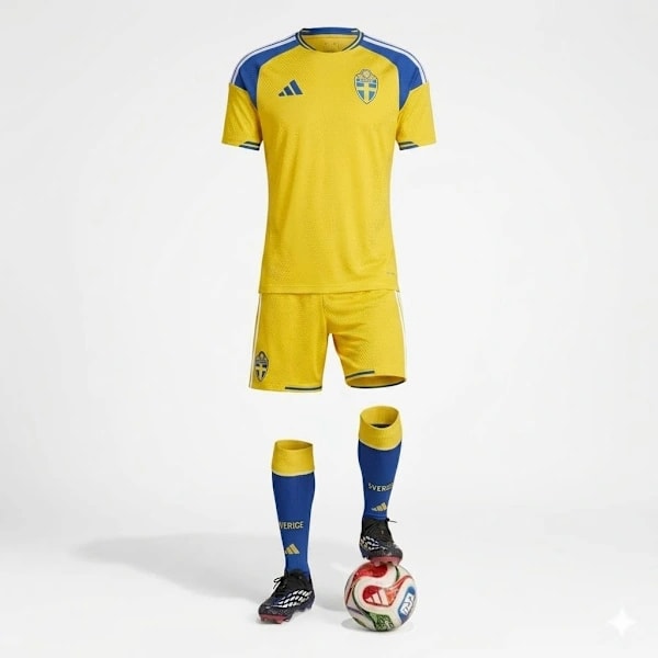 VM 2026 Sverige Hemmaställ (Tröja + Shorts + Strumpor), Ställ ...
