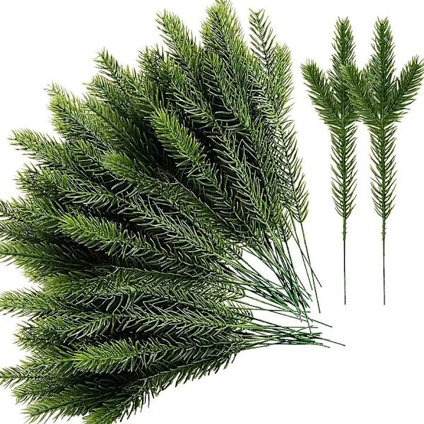 30 st 10,24 x 3,94 tum Konstgjord Granris Gröna Blad Barr Krans Gröna ...