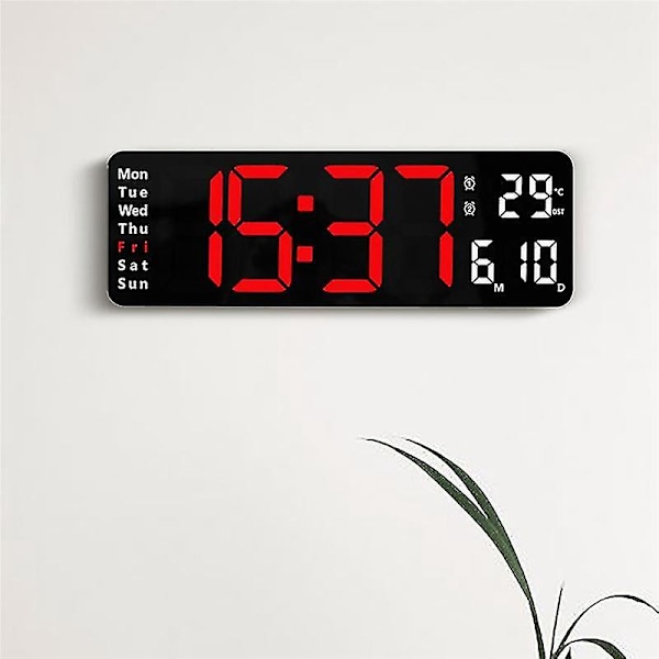 Digital väggklocka Fjärrkontroll Temp Datum Vecka Visning Timer ...
