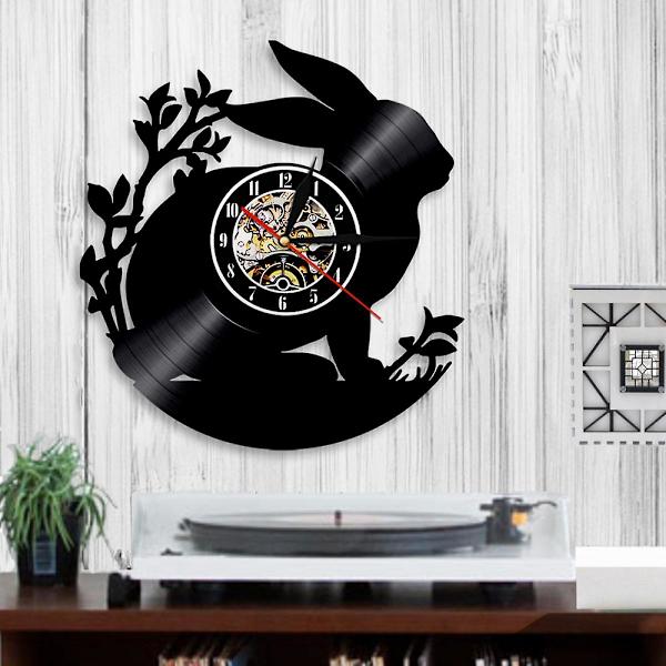 Musik Vinylskiva Väggklocka - Bunny Nostalgic Retro Väggklocka ...