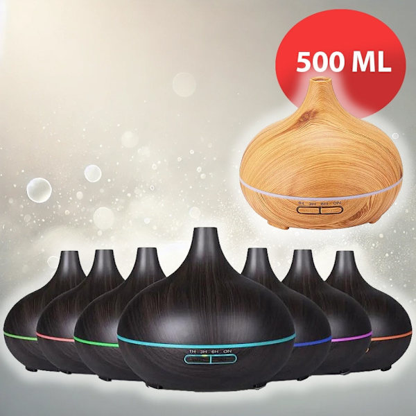 Aroma Diffuser – 500 ml med träutseende Ljusbrun | Fyndiq