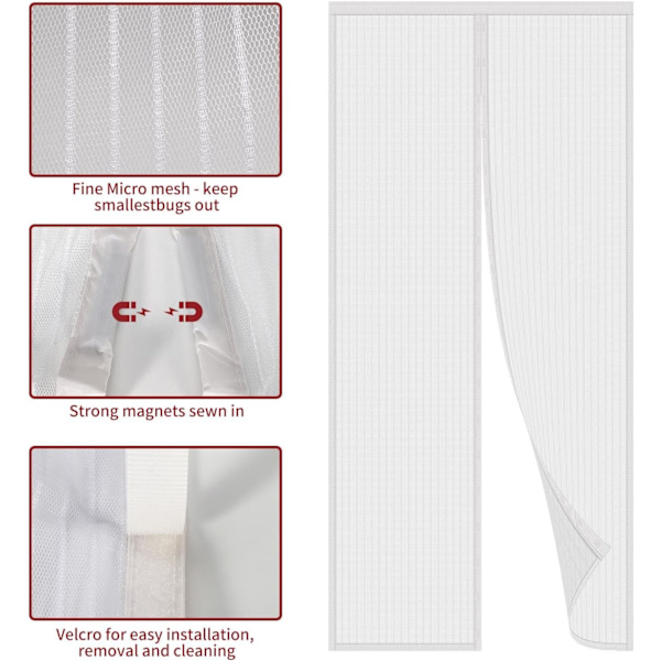 Magnetisk skærmdør til flyvende insekter - Insektnet til dør - Hold ...