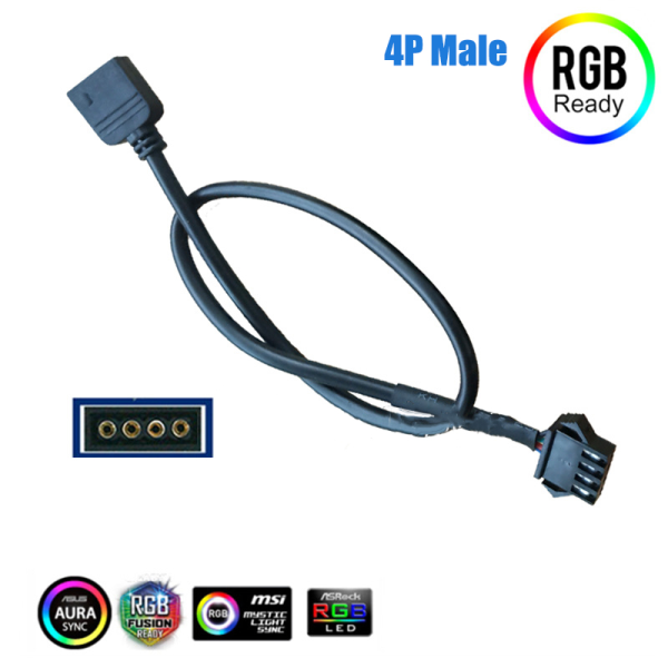 Moderkort RGB Adapter Konverteringskabel 5V 3Pin / 12V 4Pin Led 4P Male ...