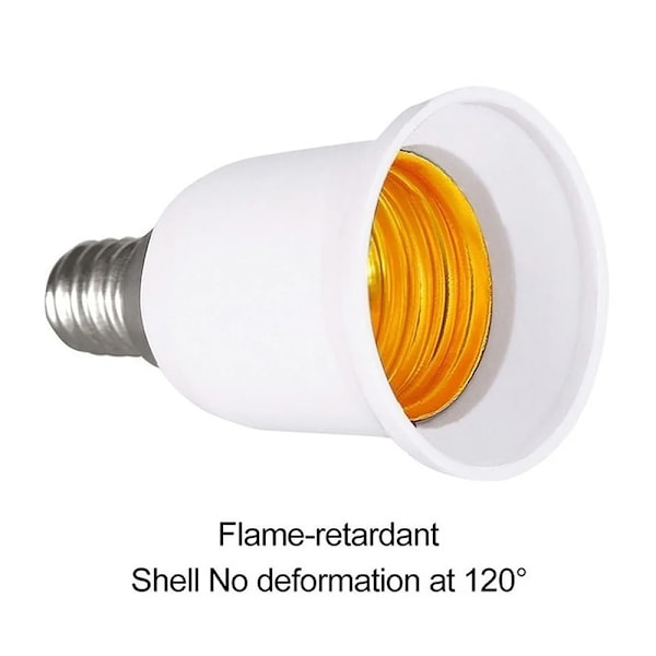 E14 Til E27 Adapter Konverteringssokkel Brannsikker plastomformer White | Fyndiq