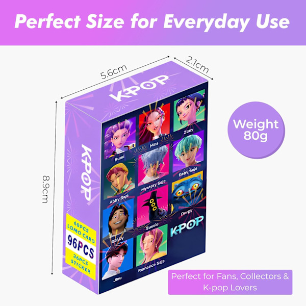 Kpop-inspirerte Hunters Fotokort, Huntr/x, Kpop Demon, 96 stk Lomo ...