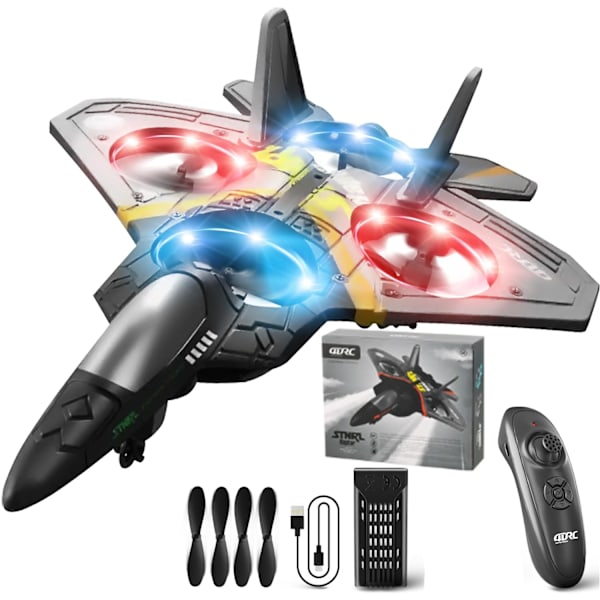 V17 Jet Fighter Stunt RC Fly, 2,4 GHz fjernstyret fly med 360° flip og ...