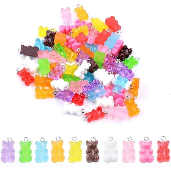 100 kpl Hartsikarhukoru Värikäs karkkikarhukoru Sarjakuva karhu ...