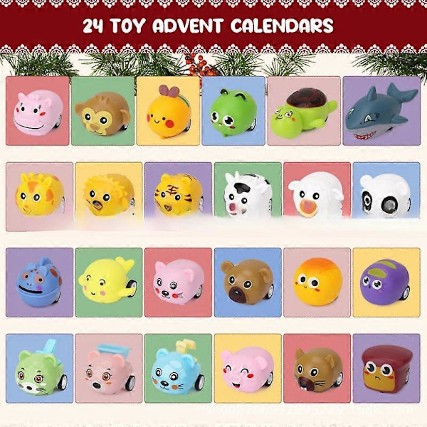 Julnedräkning Pull Back Bil Blind Box Leksak, DIY Poke Hole Festival ...