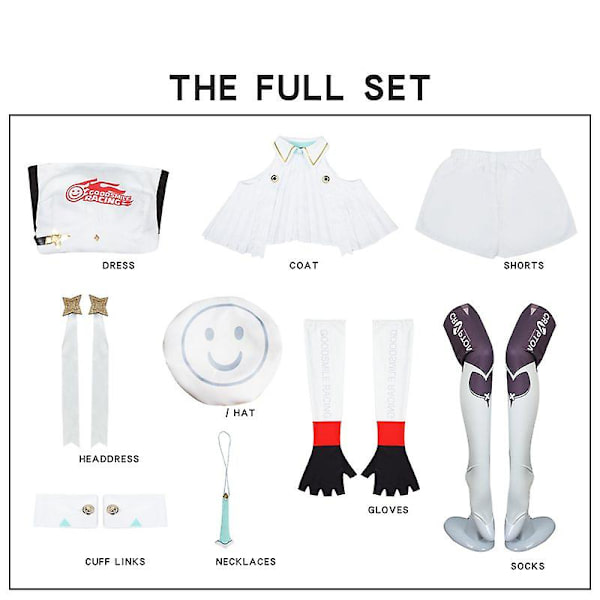 Game Miku Racing Uniform Cosplay Kostymer Dam Racing Klänning Kostym ...