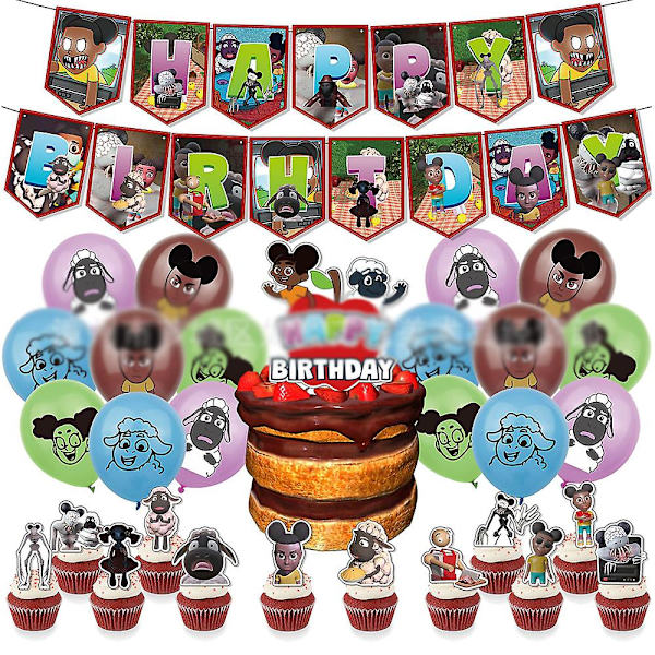 Amanda The Adventurer Tema Festtillbehör med Banner Cake Topper Cupcake ...