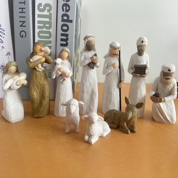 10 Delar Willow Tree Julkrubba Figurer Handmålade Dekorativa Julklappar ...