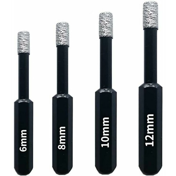 Æske med 4 diamantbor til fliser, keramik, porcelænsstentøj, fliser ...