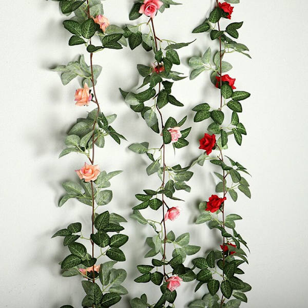 Kunstige rosenranke blomsterplanter kunstige blomster hængende rosenefeu hjem hotel bryllupsfest ...