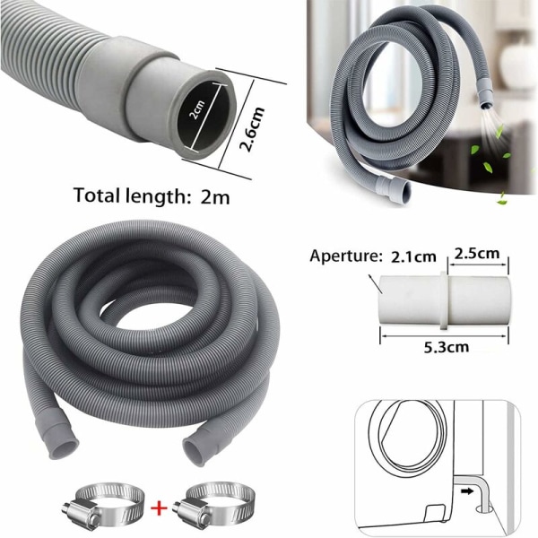 2 M pesukoneen vesiletku jatke, astianpesukoneen letkun jatke ...