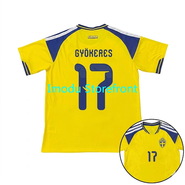 2026 VM Sverige Herrlandslag Hemmatröja Nr.17 Gyökeres (Endast T-shirt ...